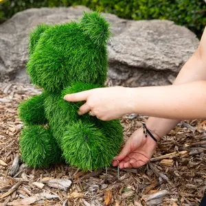 NEARLY NATURAL 14 Uv Resistant Artificial Grass Garden Plush Topiary Bear