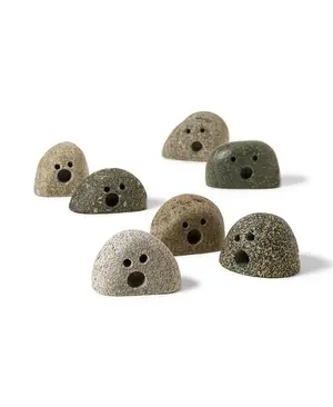 UNCOMMON GOODS Garden Ghosts- Set Of 3 Sea Stones - Gray