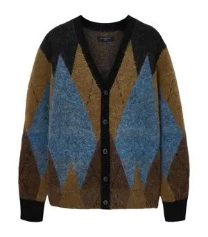 ALLSAINTS Jacquard Bernie Cardigan - Brown