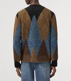ALLSAINTS Jacquard Bernie Cardigan - Brown