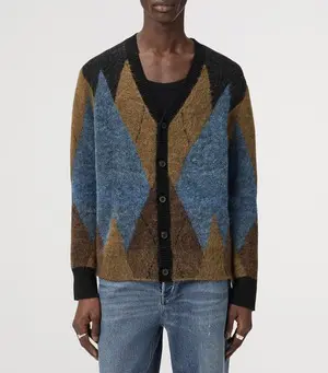 ALLSAINTS Jacquard Bernie Cardigan - Brown