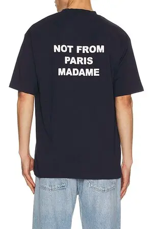 Drole De Monsieur Bold Slogan T-shirt - Navy