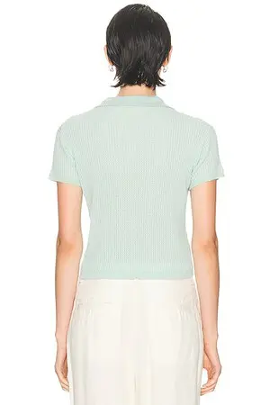 Guest In Residence Shrunken Polo Top - Seaglass