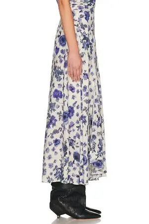 Isabel Marant Étoile Sakura Floral Print Silk Blend Skirt