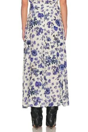 Isabel Marant Étoile Sakura Floral Print Silk Blend Skirt