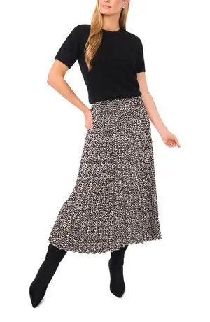 Halogen Floral Dot Pleated A-line Skirt - Birch