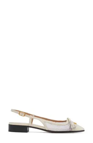Valentino Garavani Valet Du Roi Slingback Ballet Flats - Ivory