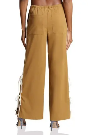 Avec Les Filles Side Tie Wide Leg Pants