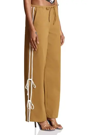 Avec Les Filles Side Tie Wide Leg Pants