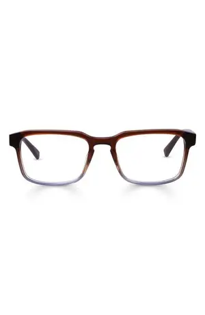 Eyebobs Seymour 52mm Rectangular Reading Glasses Mahogany To Fog Grey Crystal