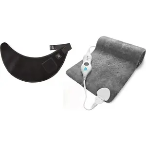 PURSONIC Red Light Therapy Neck Wrap And Fast-heating Full Body Heating Pad - Black