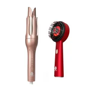 PURSONIC Led Scalp Therapy Brush + Professional Automatic Curling Iron - Multicolor