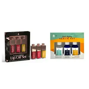 PURSONIC Anti-aging Serum Set & Nourishing Lip Oil Trio - Multicolor