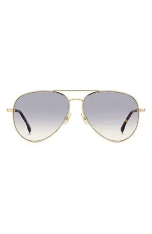 Victoria Beckham 58mm Aviator Sunglasses - Gold/blue Sf Ar