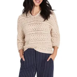 NIC+ZOE Openwork V-neck Sweater