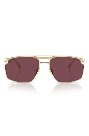 SCUDERIA FERRARI 61mm Irregular Sunglasses - Pale Gold/bordeaux Ce