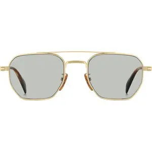 DB EYEWEAR BY DAVID BECKHAM 52mm Navigator Sunglasses - Gold Brown Horn/grn Ft Ar