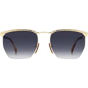 DB EYEWEAR BY DAVID BECKHAM 55mm Square Sunglasses - Gold Brown Havana/bl Sf Ar