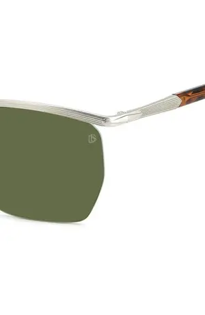 DB EYEWEAR BY DAVID BECKHAM 55mm Square Sunglasses - Palladium Brown/green