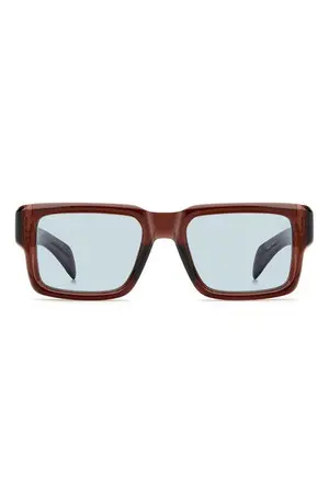 DB EYEWEAR BY DAVID BECKHAM 53mm Rectangular Sunglasses - Brown/blue Ft Ar