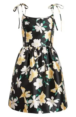 Julia Jordan Floral Tie Strap Mini Dress