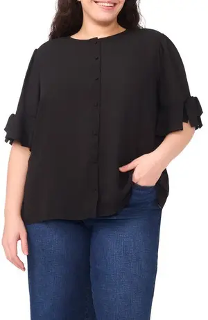 CECE DUPRAZ Ruffle Short Sleeve Shirt
