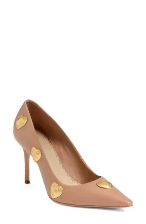 Cinq À Sept Luna Embellished Hearts Pump - Light Russet/gold