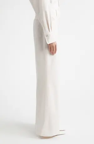 Victoria Beckham Alina High-waist Flare Leg Pants - Bone