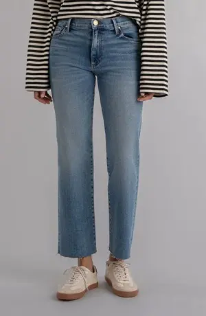 Kut From The Kloth High Waist Raw Hem Straight Leg Jeans - Building