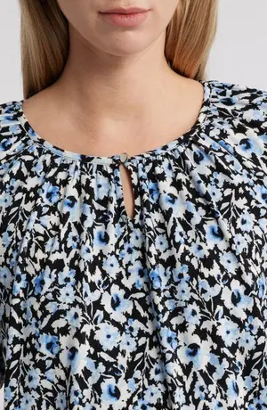 Anne Klein Floral Peasant Top