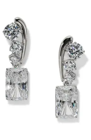 Nadri Phenom Cubic Zirconia Drop Earrings - Rhodium