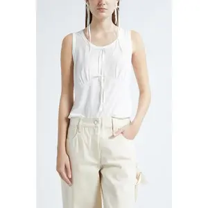 Simone Rocha Gathered Bust Bow Tank - Ivory/ivory