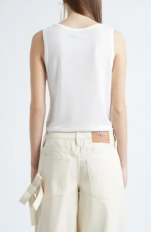 Simone Rocha Gathered Bust Bow Tank - Ivory/ivory