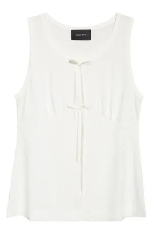 Simone Rocha Gathered Bust Bow Tank - Ivory/ivory