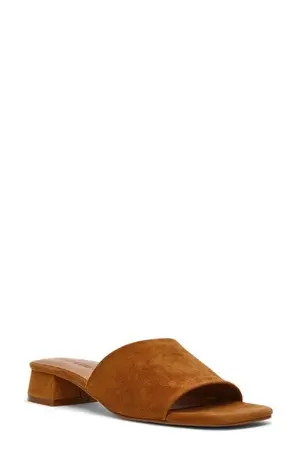 Steve Madden Montgomery Block Heel Sandal - Chestnut Suede