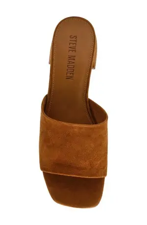 Steve Madden Montgomery Block Heel Sandal - Chestnut Suede