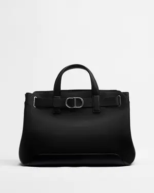 Dior Normandie Small Tote Bag - Black Grained Calfskin