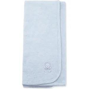 LITTLE ME Bear Embroidered Baby Blanket - Blue
