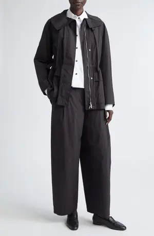 Lafayette 148 New York Oversized Cotton And Nylon Funnel Neck Jacket
