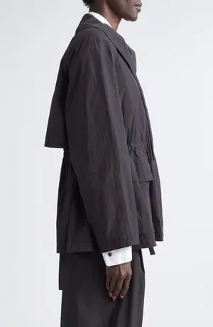 Lafayette 148 New York Oversized Cotton And Nylon Funnel Neck Jacket