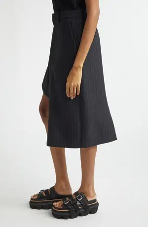 Sacai Pinstripe Twill Skirt
