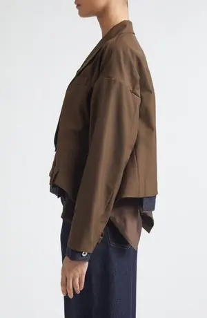 Sacai Double-breasted Suiting And Denim Jacket
