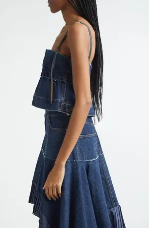 Sacai Crop Denim Camisole - Blue