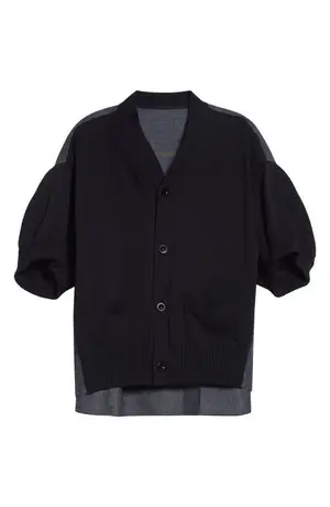 Sacai Mixed Media Cardigan