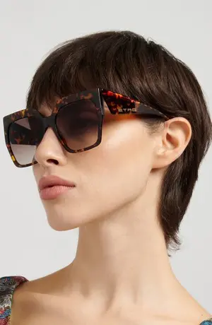 Etro 57mm Square Sunglasses - Havana/brown Sf