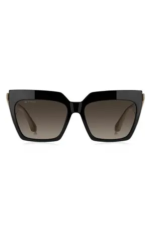 Etro 58mm Rectangular Sunglasses - Black Beige/brown Sf