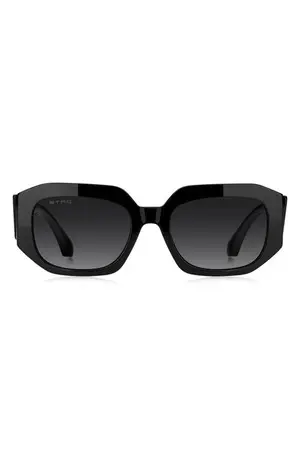 Etro 55mm Geometric Sunglasses Black/dark Grey Sf