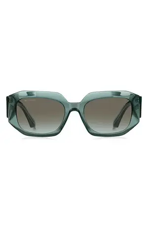 Etro 55mm Geometric Sunglasses - Teal/brw Grn Degrade