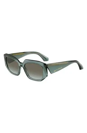 Etro 55mm Geometric Sunglasses - Teal/brw Grn Degrade