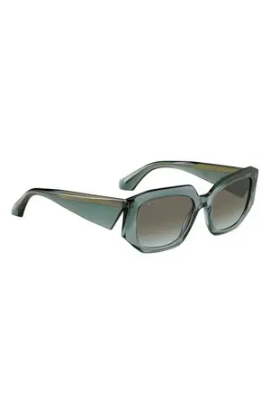 Etro 55mm Geometric Sunglasses - Teal/brw Grn Degrade